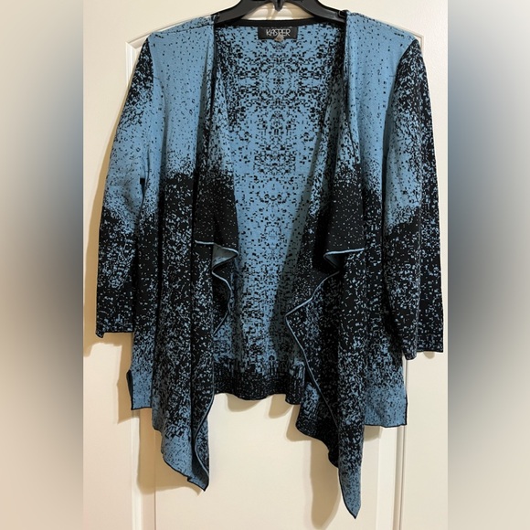 Kasper | Sweaters | Kasper Blue And Black Womens Open Cardigan 34 ...
